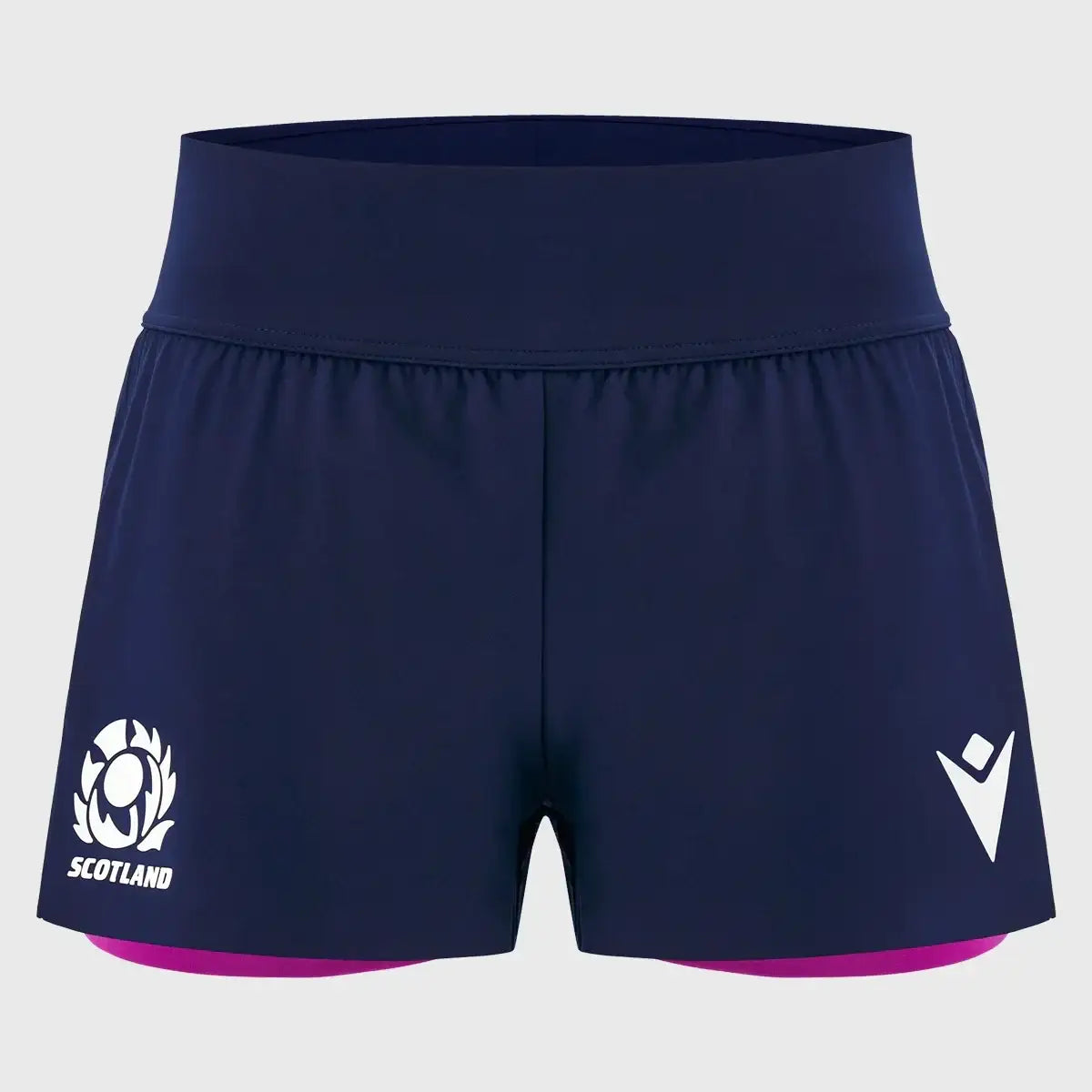 Macron Scotland Rugby Women's 2-in-1 Gym Shorts Navy/Purple 2025/26 ...
