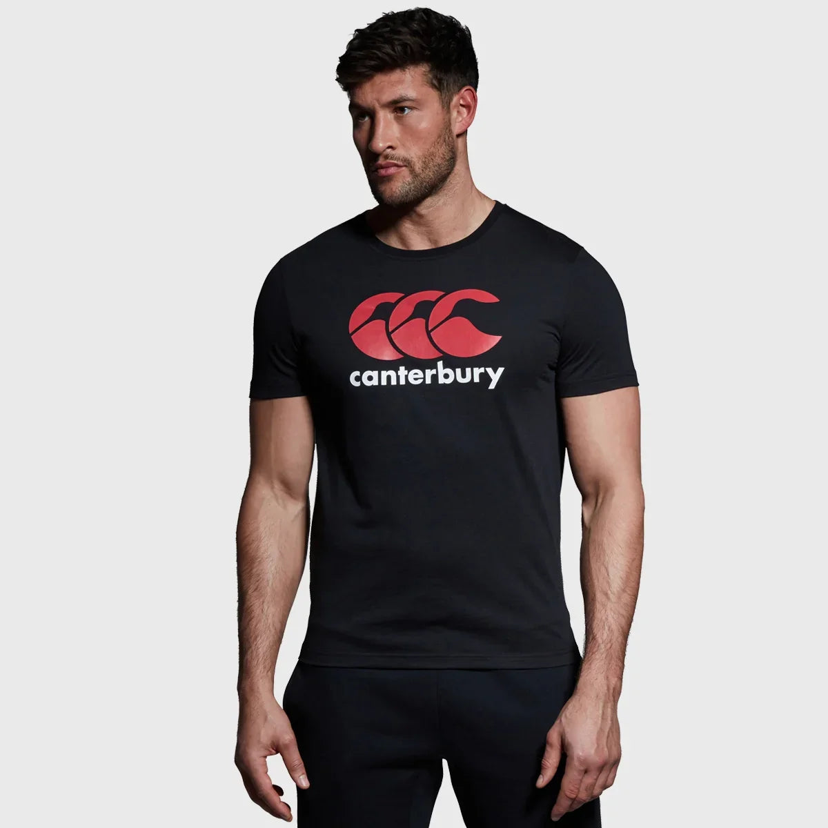 CCC Canterbury Cotton Logo T-shirt Black/Red/White – Rugbystuff.com